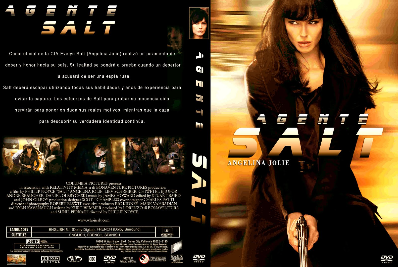 Angelina: Carátulas del DVD de Salt